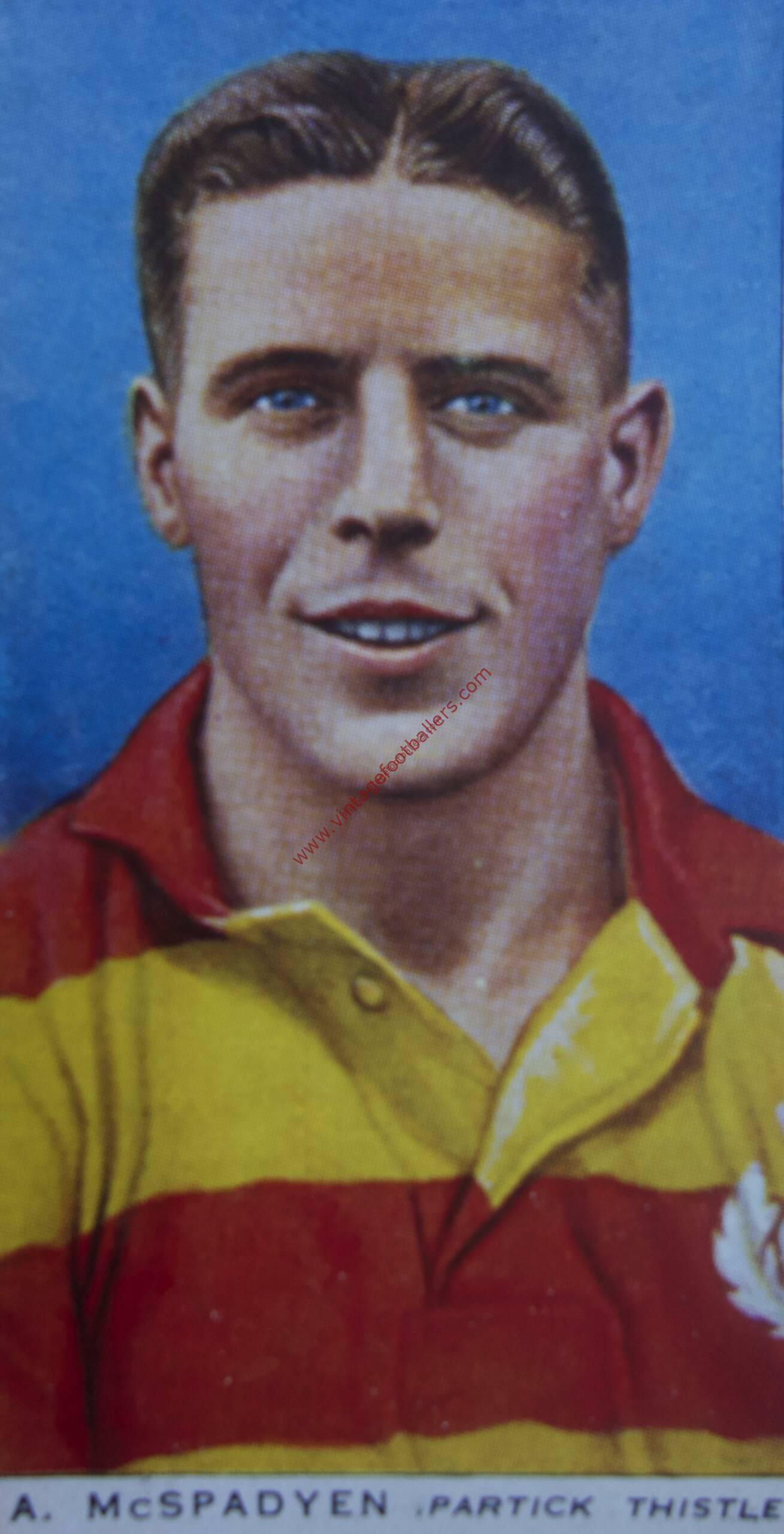 McSpadyen Alex Image 3 Partick Thistle 1939 - Vintage Footballers