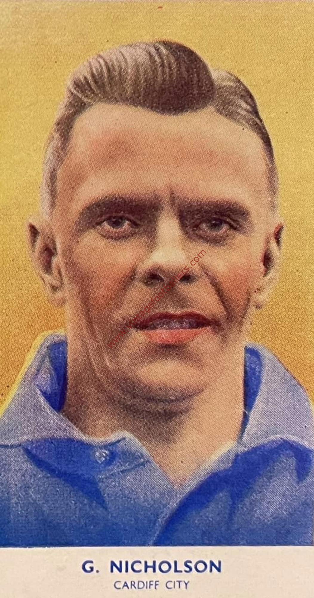 Nicholson George Image 2 Cardiff City 1937 - Vintage Footballers