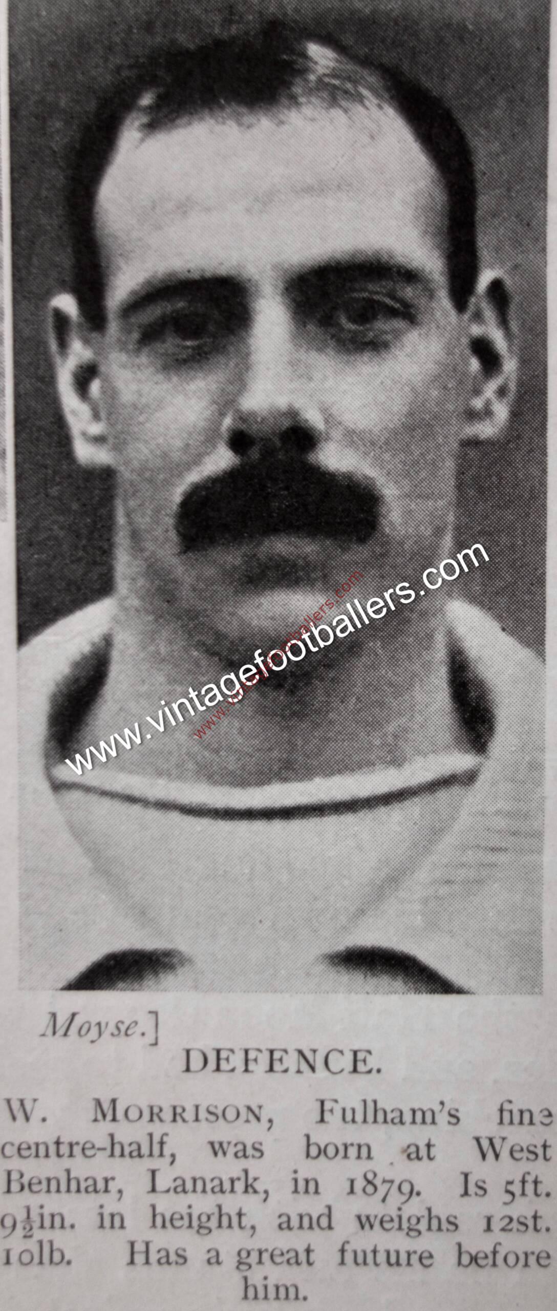 Morrison Billy Image 1 Fulham 1905 - Vintage Footballers