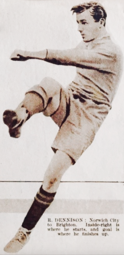 Dennison Bob Image 2 Norwich City 1924 - Vintage Footballers